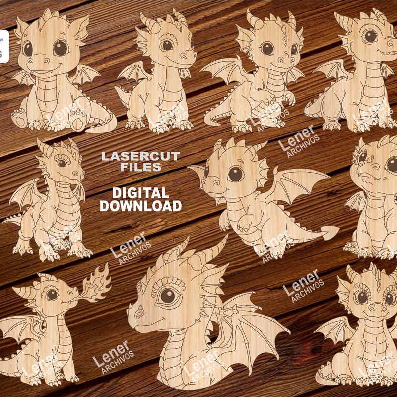 Cute Dragon Laser Files - Etsy