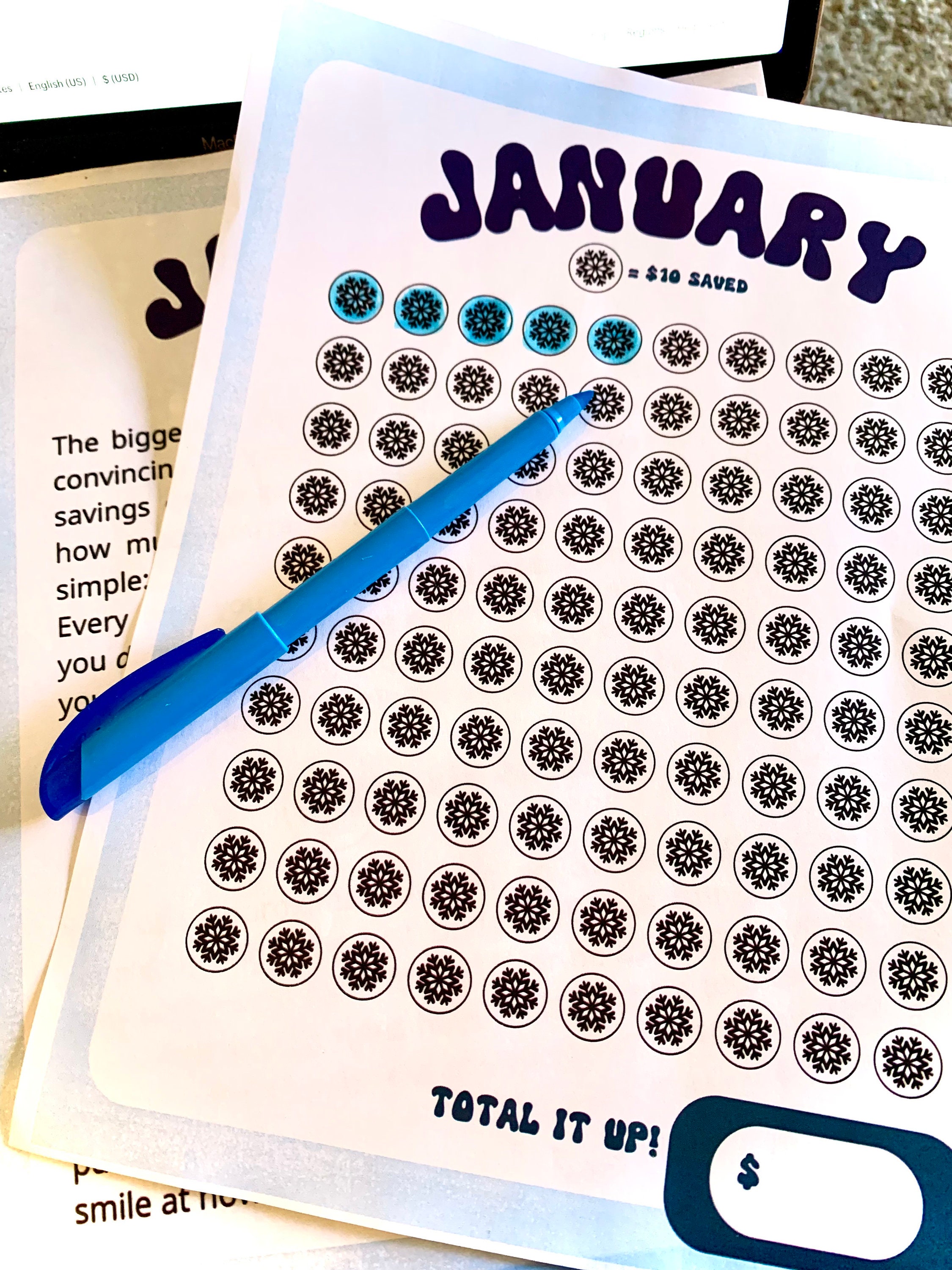 Printable January Savings Challenge Printable PDF - Etsy