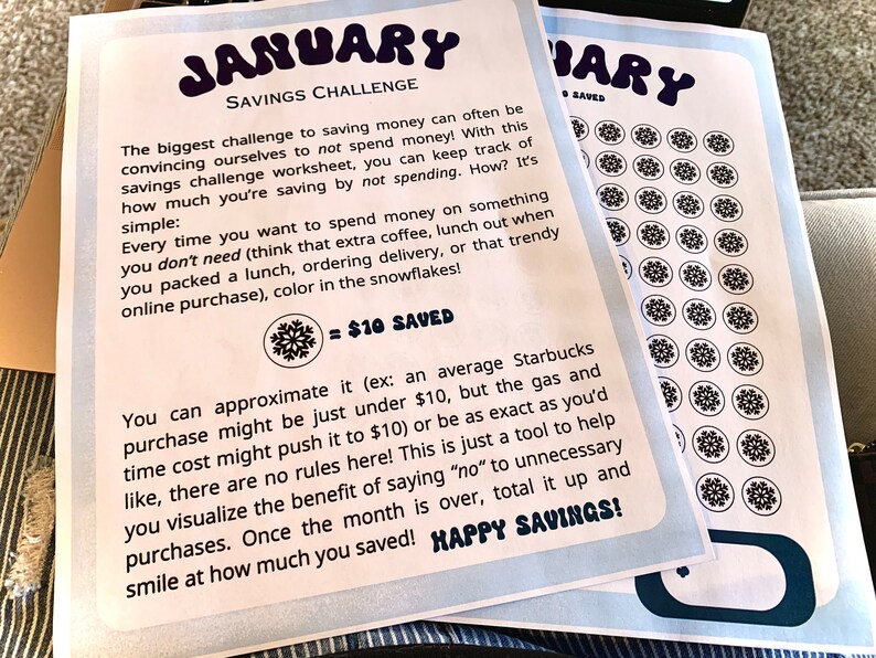 Printable January Savings Challenge Printable PDF - Etsy