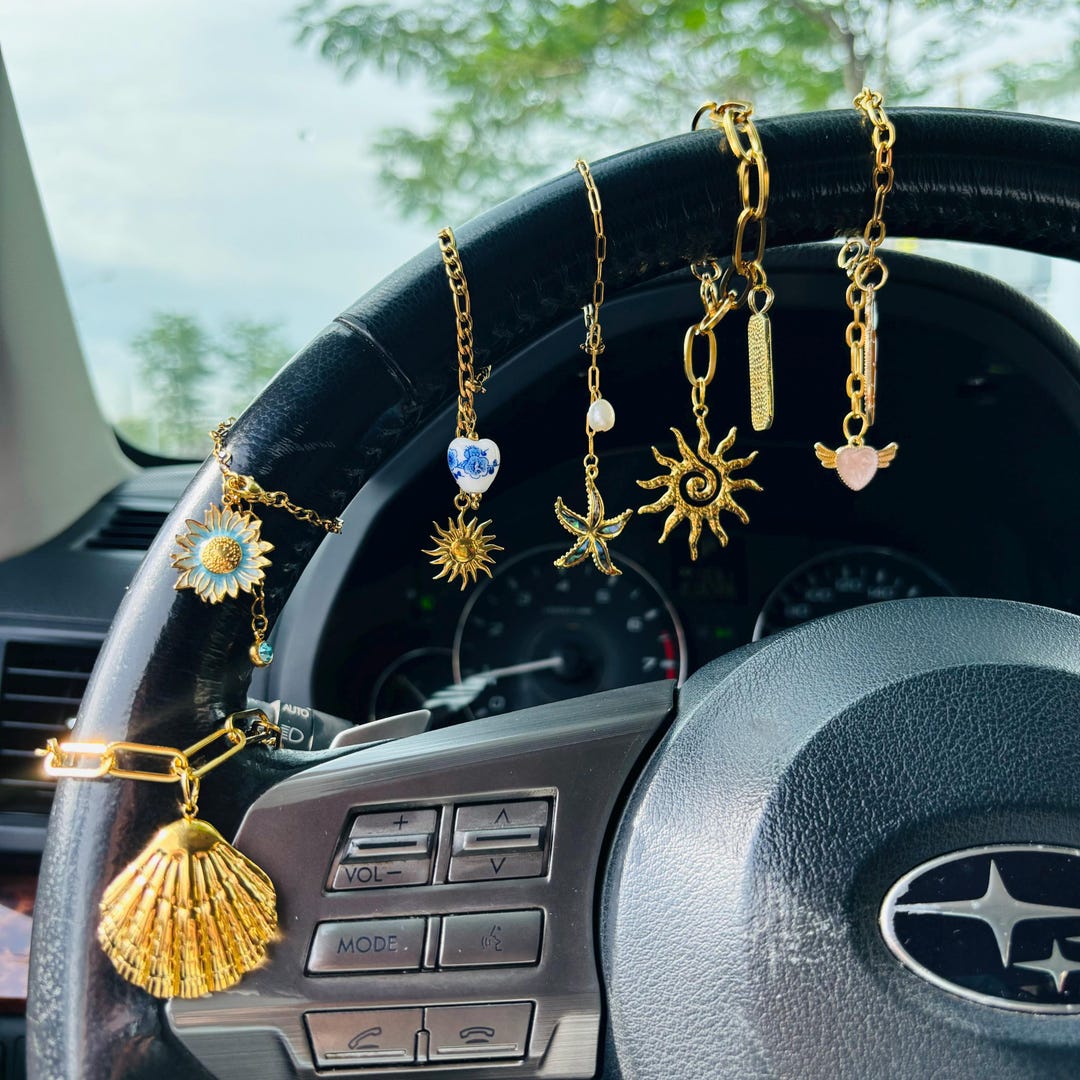 Make Ur Car Charms, Engravable Steering Wheel Chain, Car Ornament, Car ...