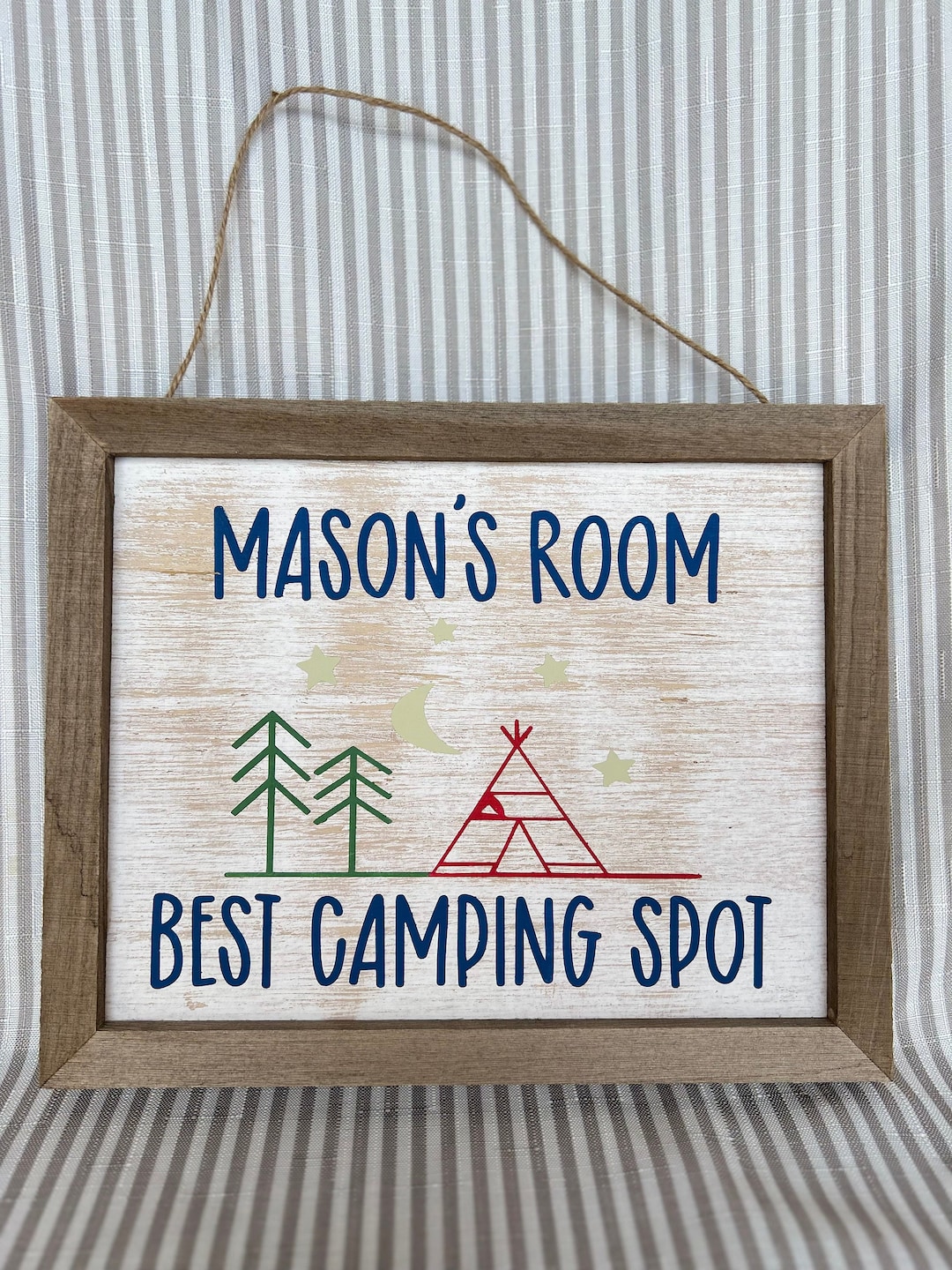 Personalized Woodland Theme Wooden Sign, Camping Spot Rustic Sign ...