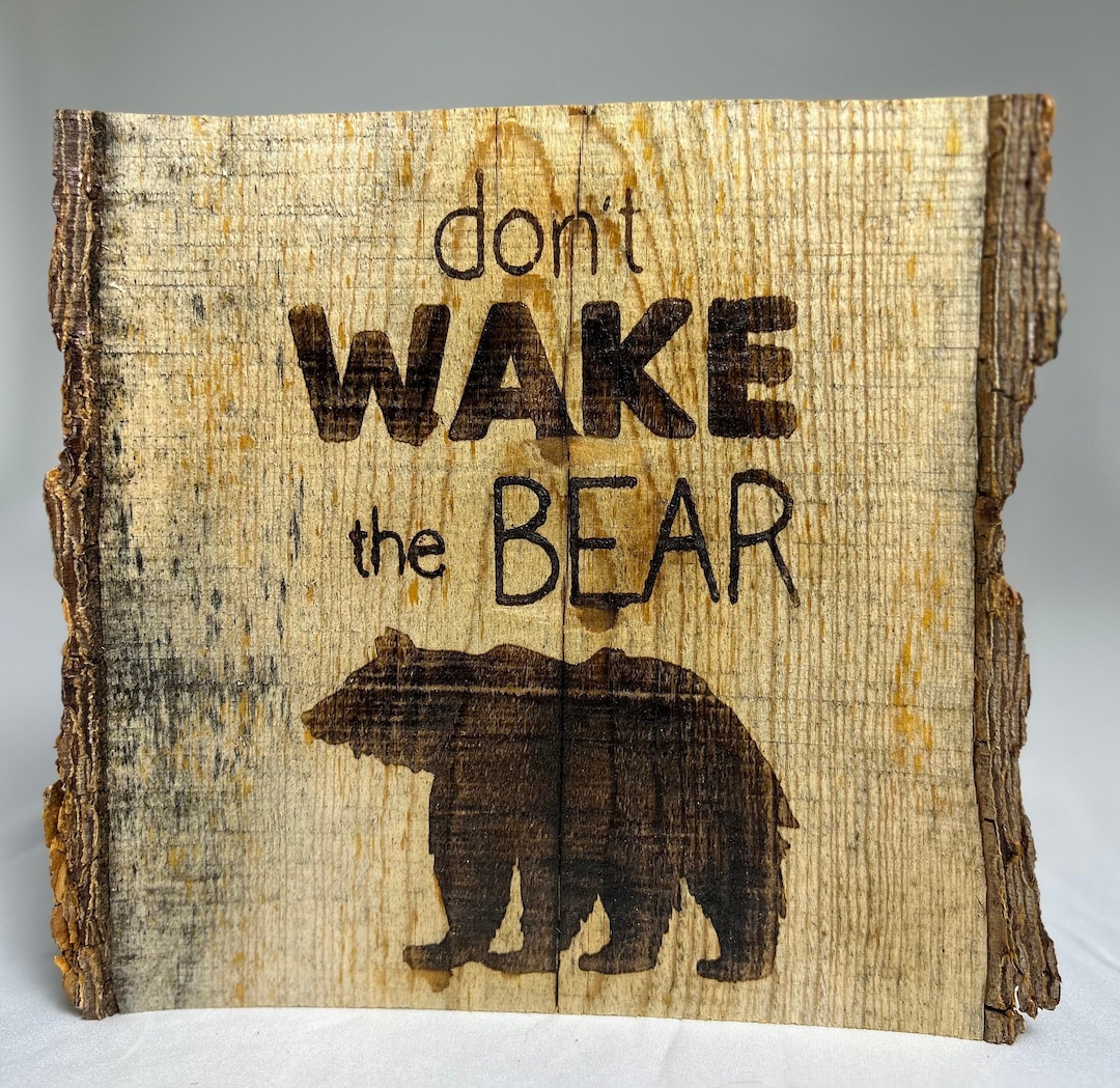 Handmade Wood Burned Sign, Wooden Sign, Woodland Theme, Don't Wake the ...