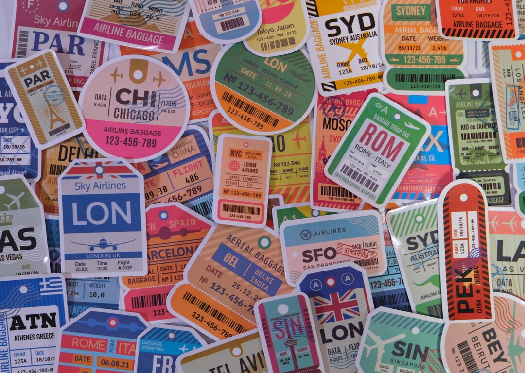 Vintage Boarding Pass Air Tickets Stickers, Stickers DIY Travel Luggage ...