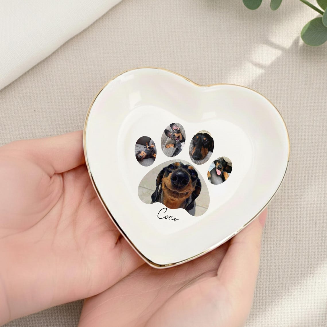 Personalized Pet Jewelry Tray, Custom Dog or Cat Photo Ceramic Jewelry ...