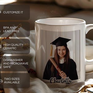 Gift Personalized Graduation Mug With Photo and Name, Gift for Her/him ...