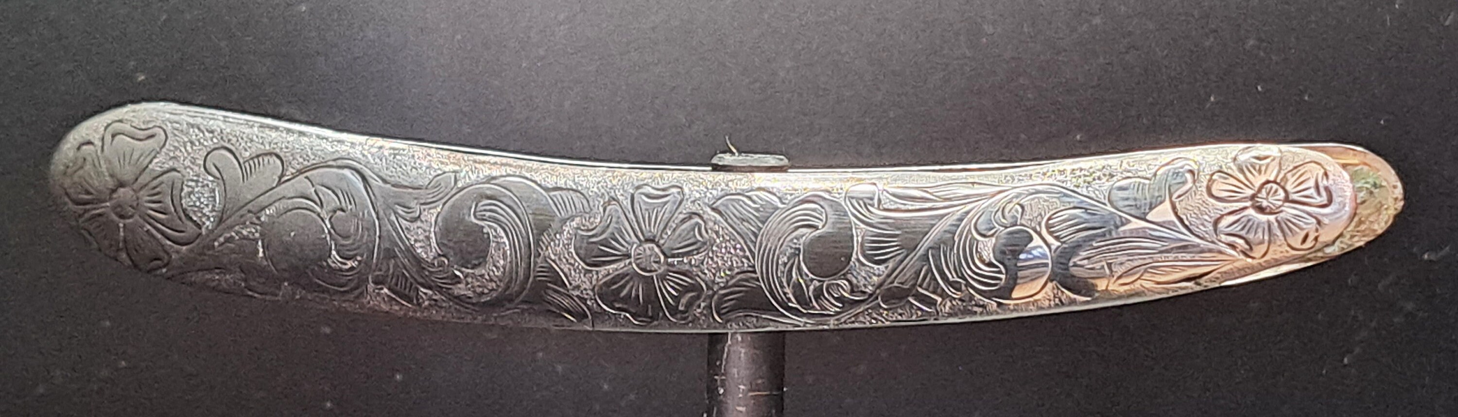 Sterling Silver Straight Razor Scales. Hand Engraved Scrollwork ...