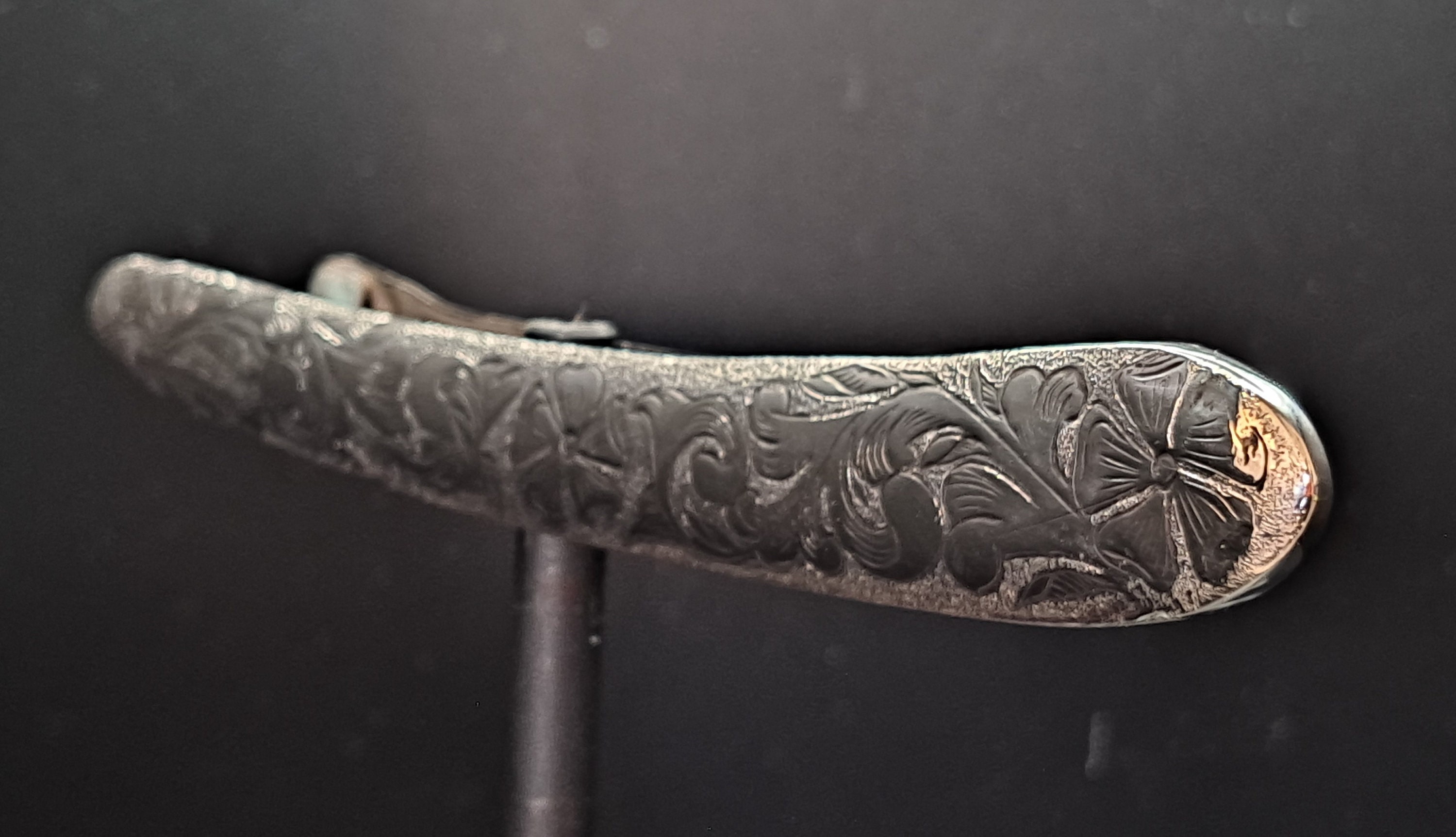 Sterling Silver Straight Razor Scales. Hand Engraved Scrollwork ...