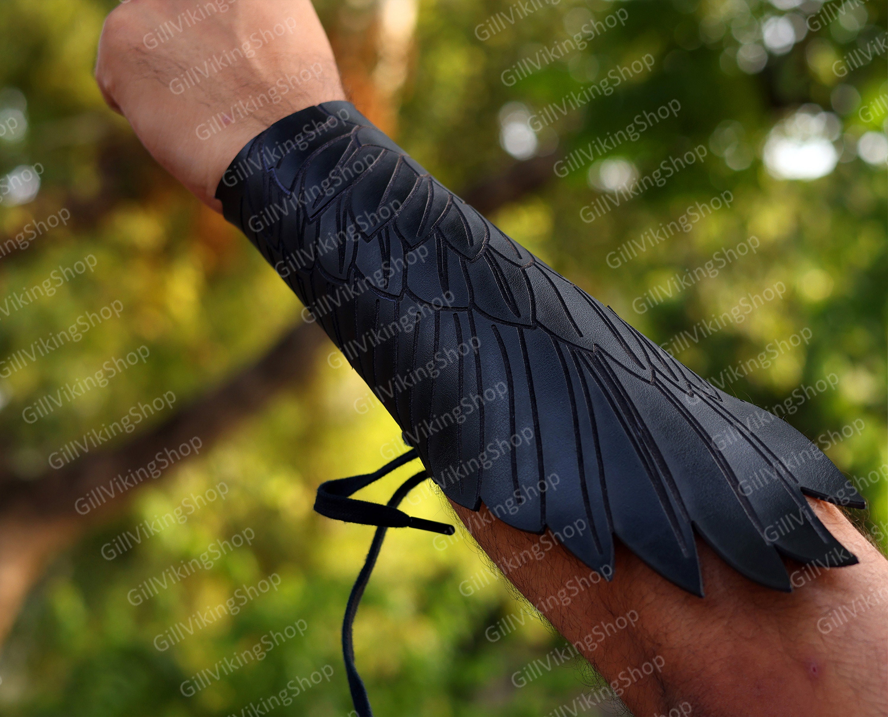 Medieval Samurai Knight Armor, Viking Leather Wings Bracers, Ren Faire ...