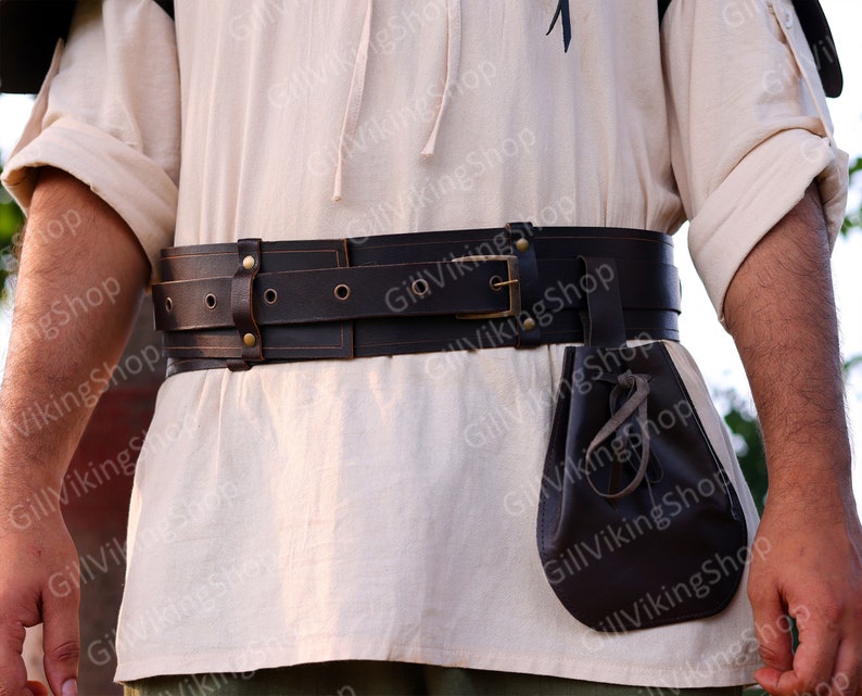 Viking Medieval Larp Waist Belt, Steampunk Pirate Leather Belt ...