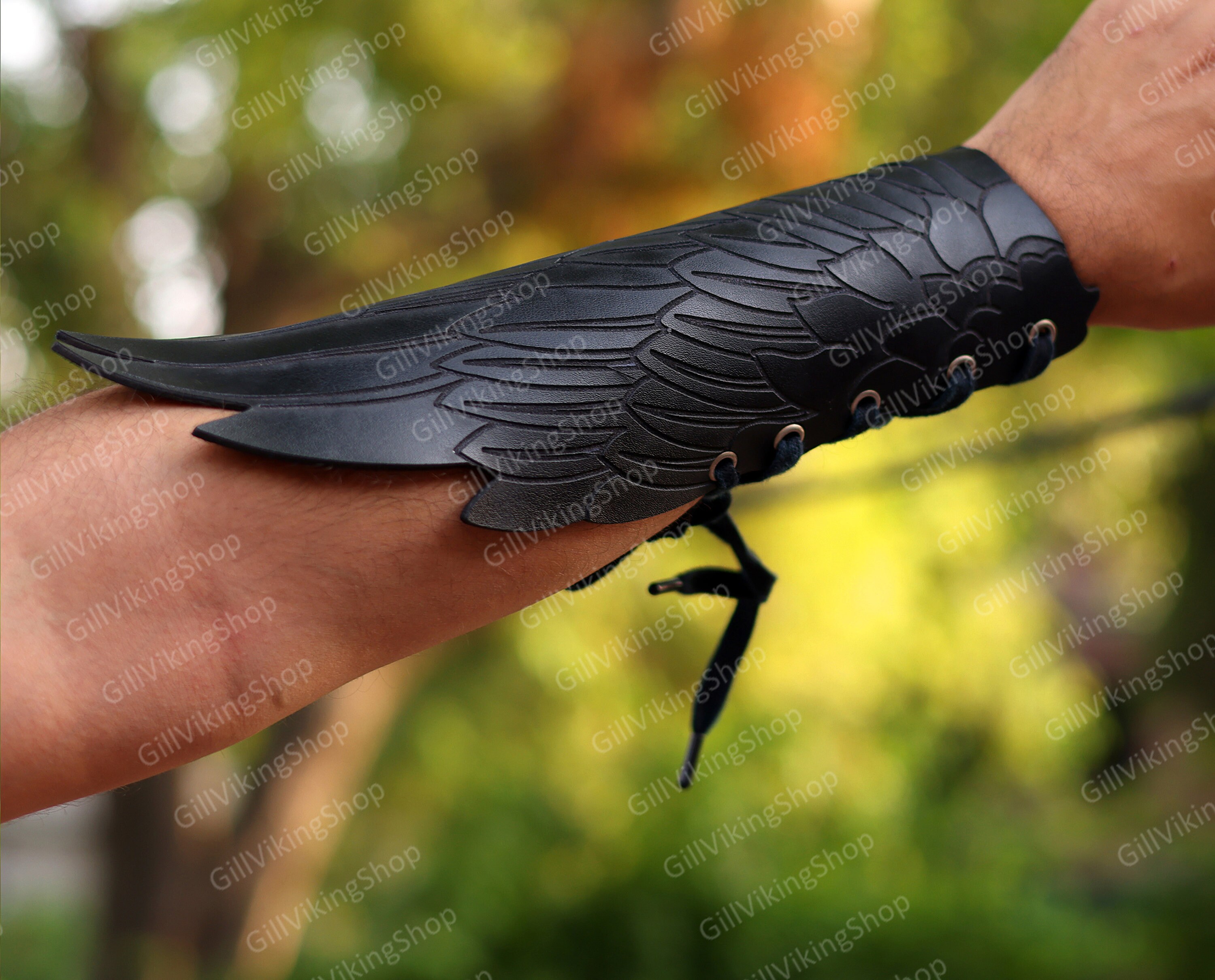 Medieval Samurai Knight Armor, Viking Leather Wings Bracers, Ren Faire ...
