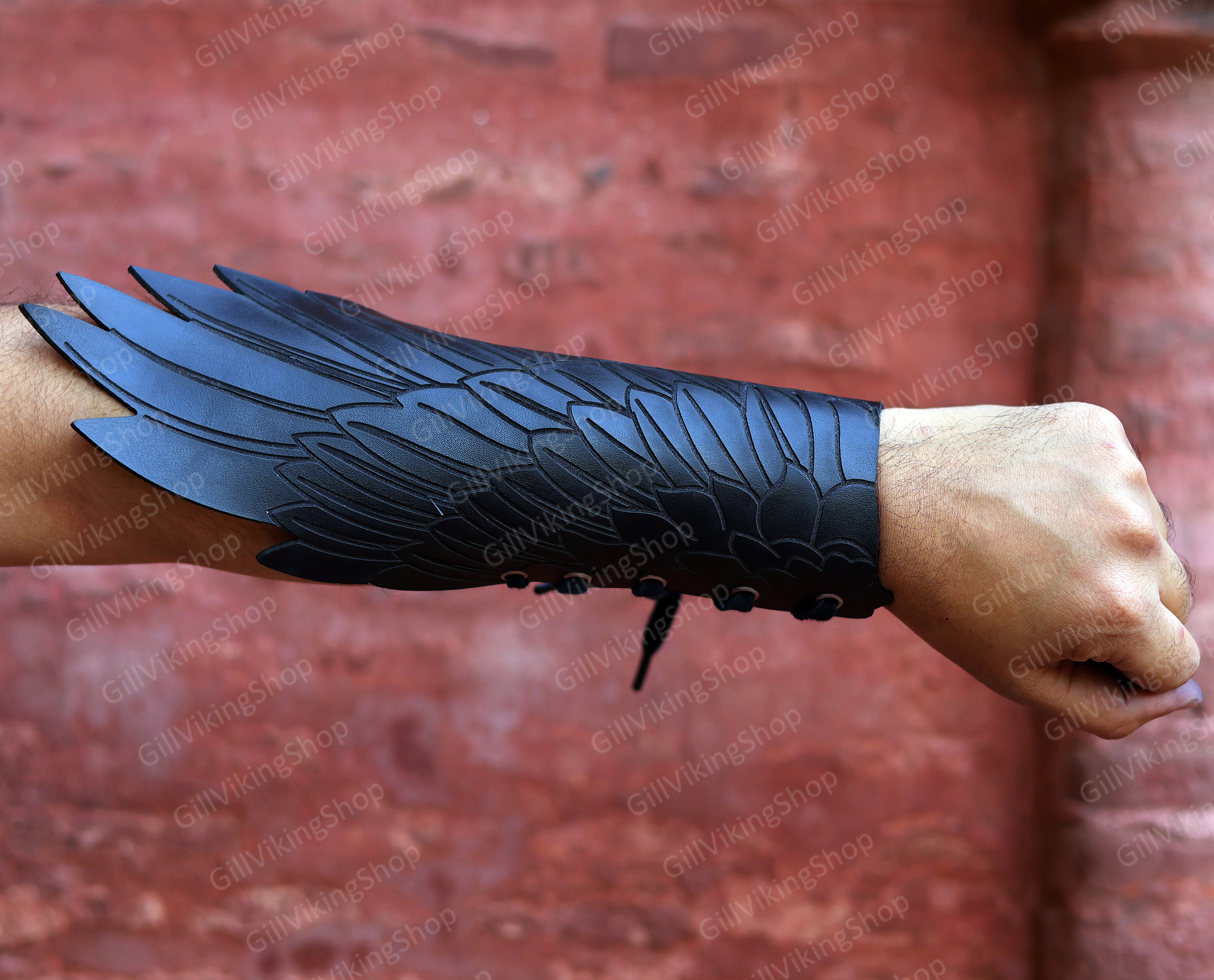 Medieval Samurai Knight Armor, Viking Leather Wings Bracers, Ren Faire ...