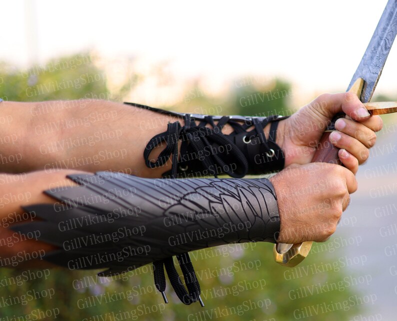 Medieval Samurai Knight Armor, Viking Leather Wings Bracers, Ren Faire ...