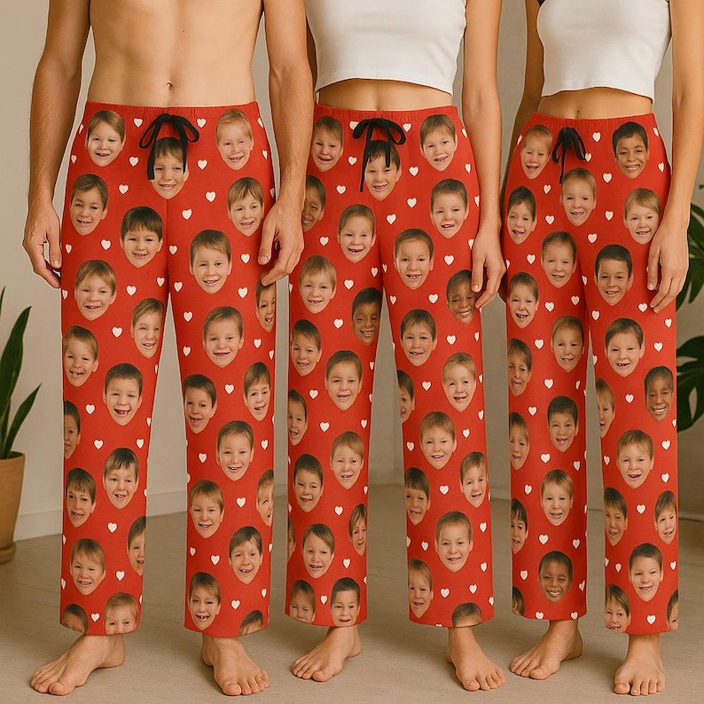 Personalized Face Pajama Pants, Custom Photo Pjs for Men & Women, Funny ...