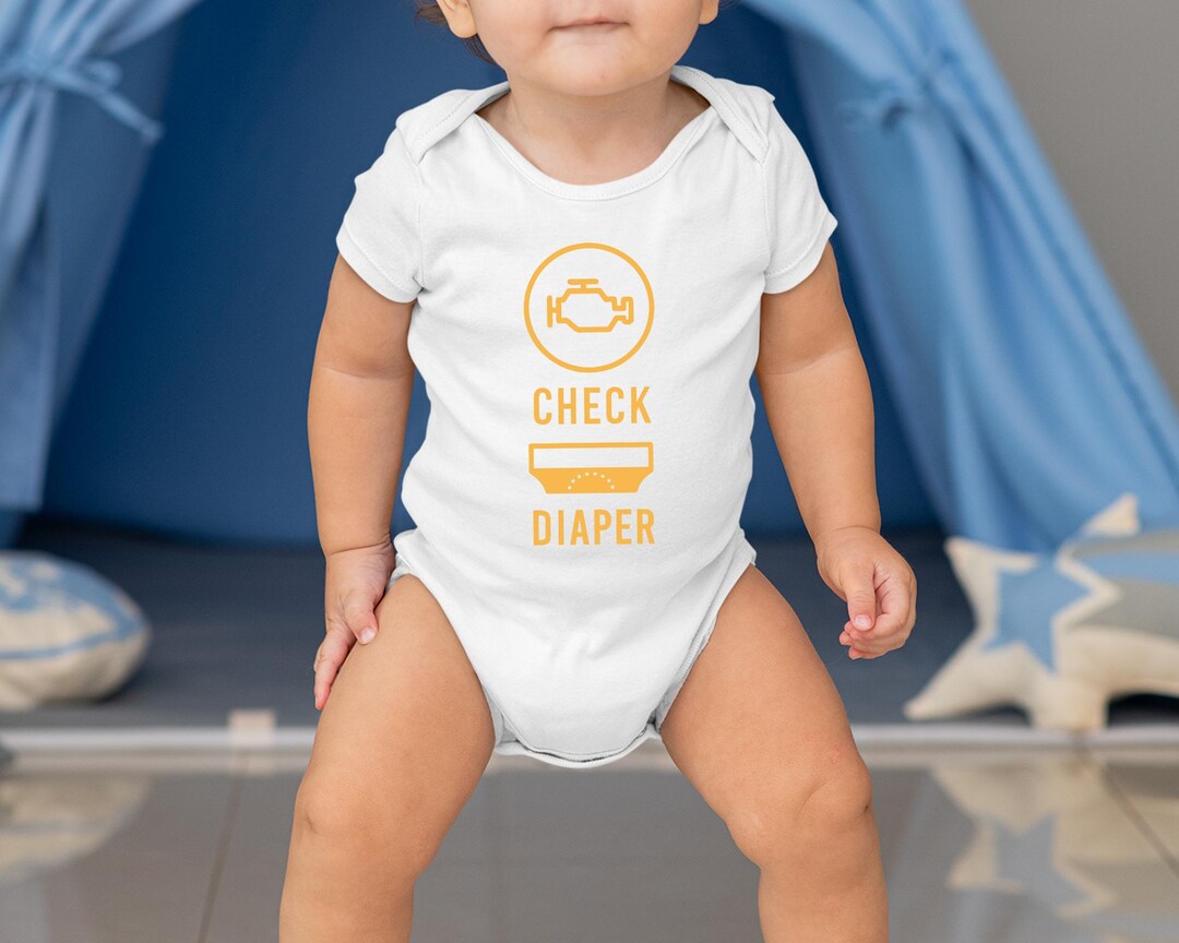 Check Engine Baby Onesie®, Funny Diaper Warning Bodysuit, Poopy Diaper ...