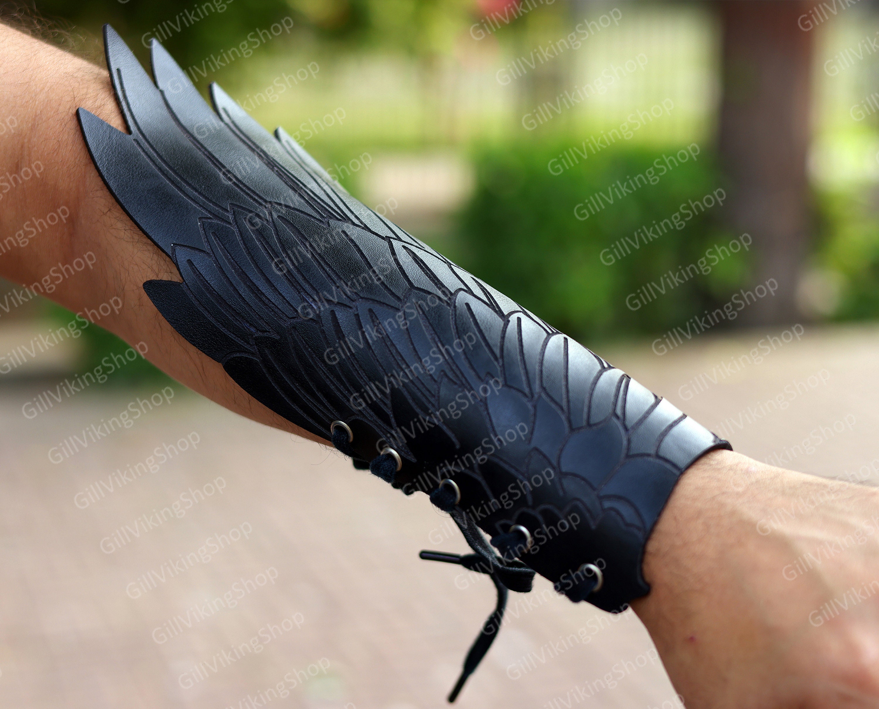 Medieval Samurai Knight Armor, Viking Leather Wings Bracers, Ren Faire ...