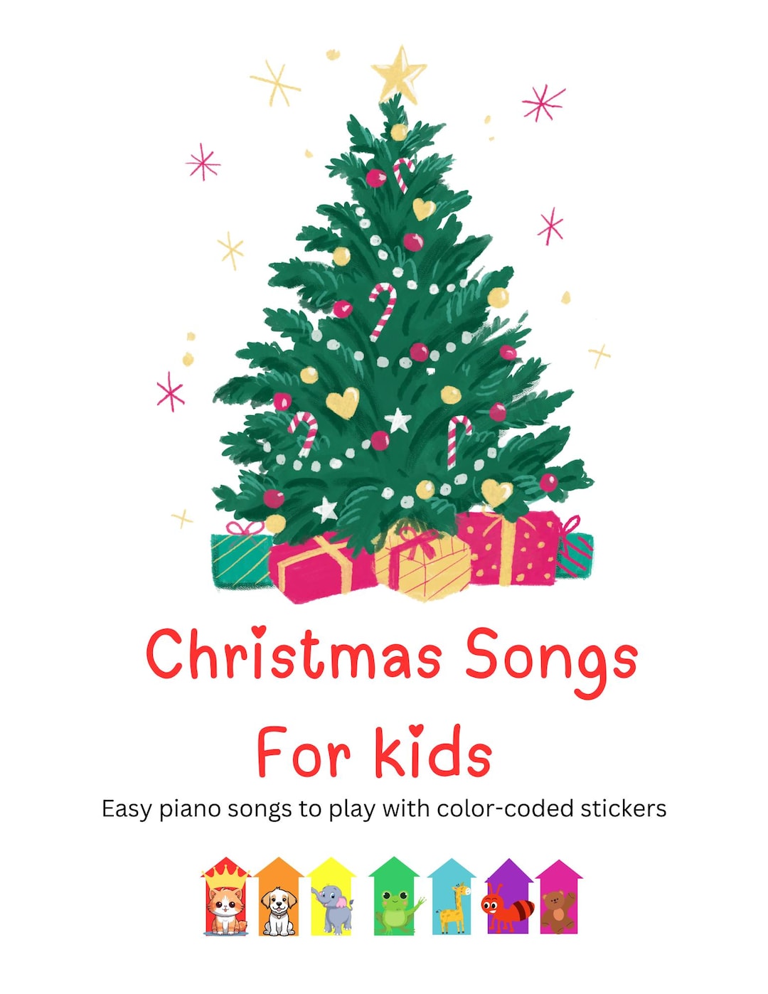 Easy Christmas Piano Songs for Kids | Color-coded Sheet Music PDF ...