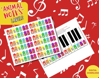 Color Coded Piano / Keyboard Stickers Removable Labels - Etsy