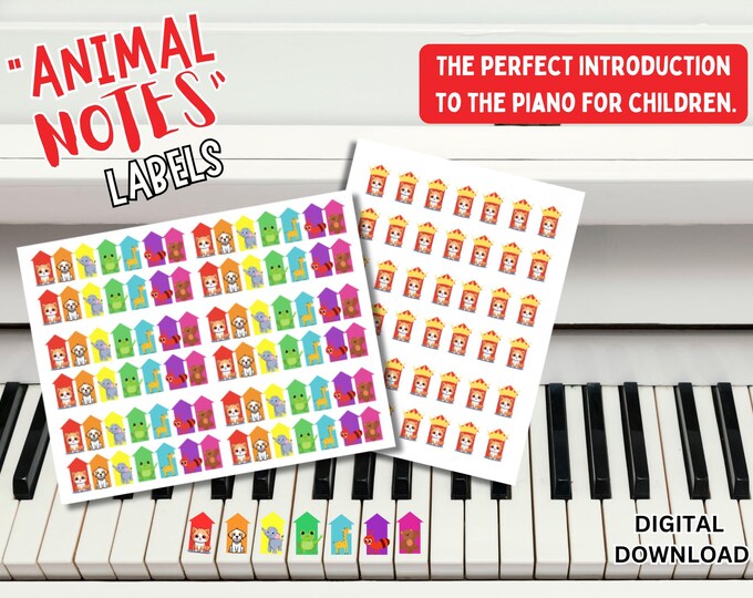 DIGITAL PRINTABLE Piano Keyboard Stickers for Beginners, Piano ...
