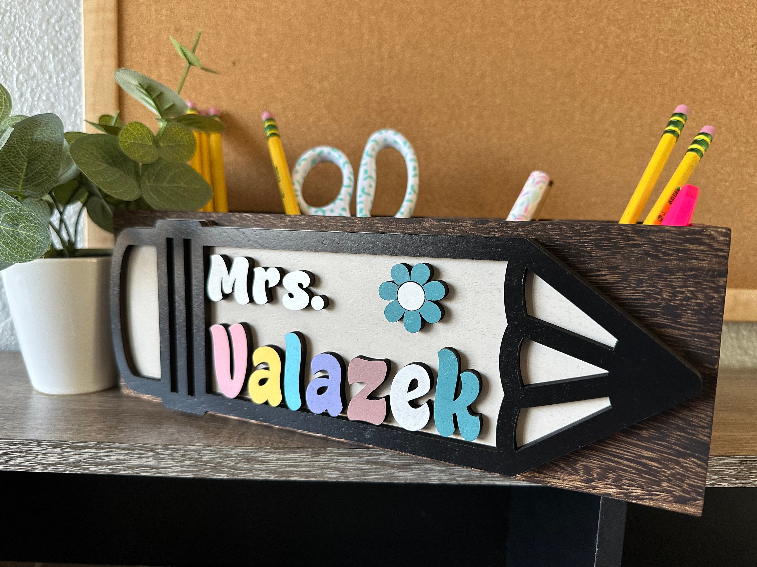 Personalized Teacher Desk Organizer Gift for Teacher Appreciation Gift ...