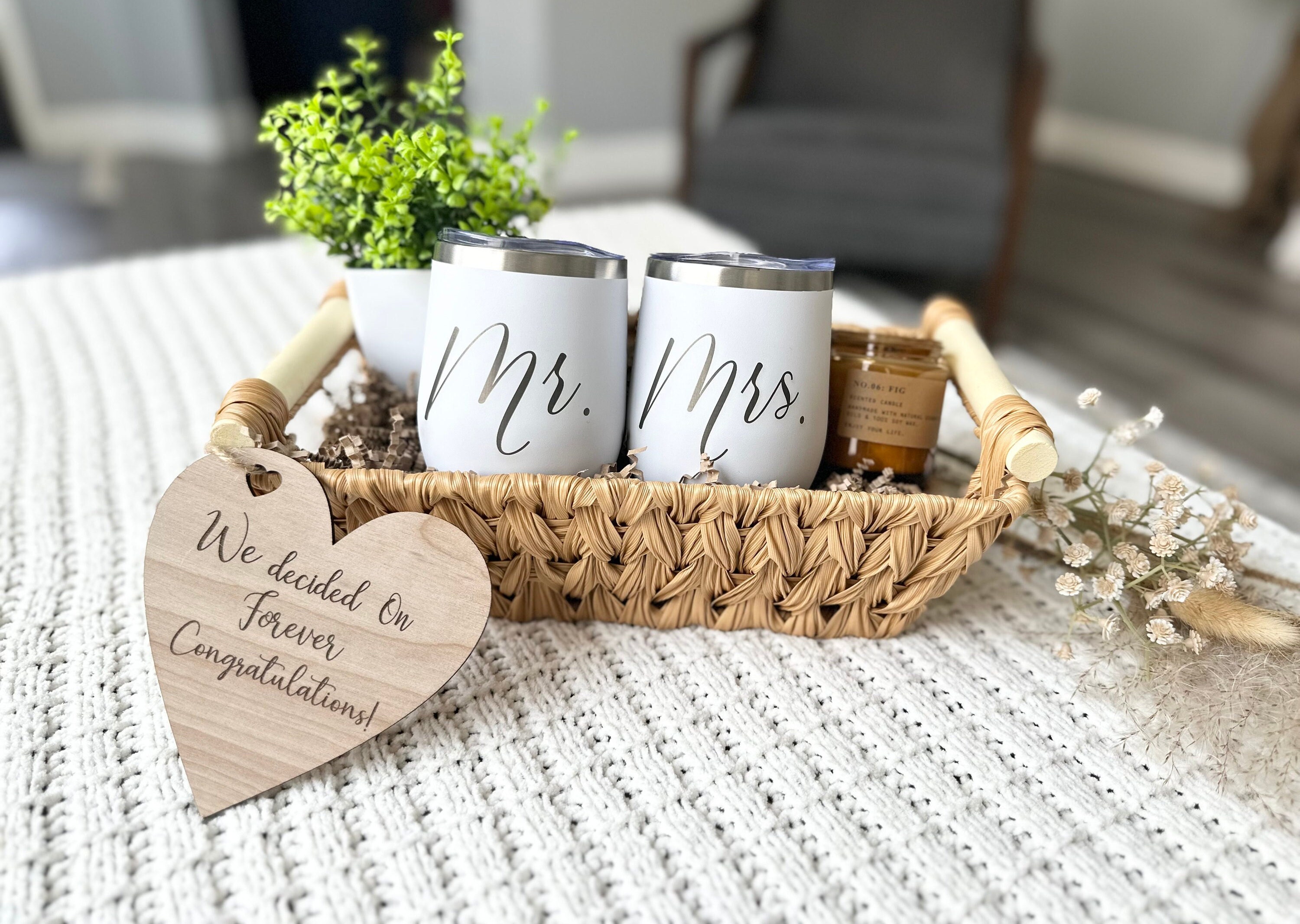 Personalized Wedding Gift Basket for Newlywed Custom Basket for Bridal ...