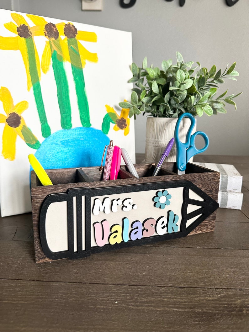 Personalized Teacher Desk Organizer Gift for Teacher Appreciation Gift ...
