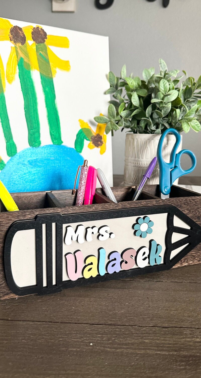 Personalized Teacher Desk Organizer Gift for Teacher Appreciation Gift ...