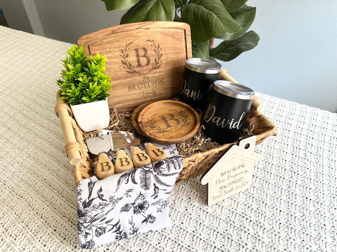 New House Gift Basket for New Homeowner Personalized Housewarming Gift ...