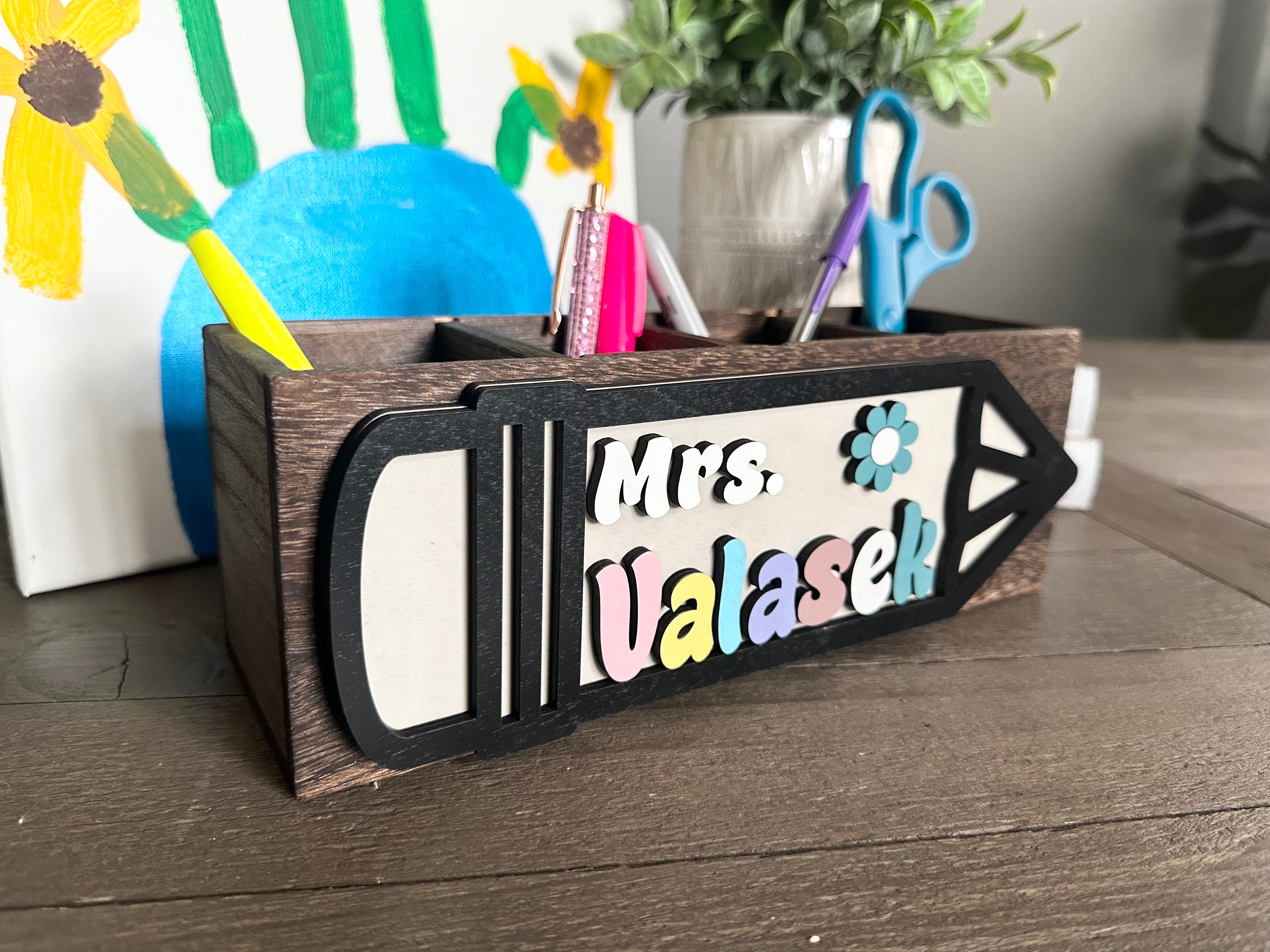 Personalized Teacher Desk Organizer Gift for Teacher Appreciation Gift ...