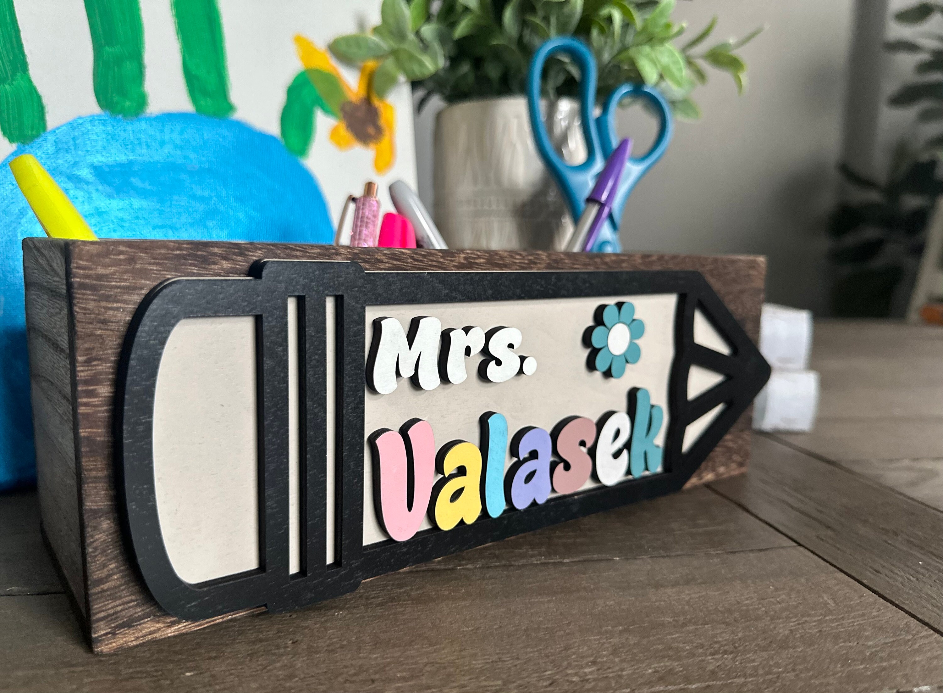 Personalized Teacher Desk Organizer Gift for Teacher Appreciation Gift ...