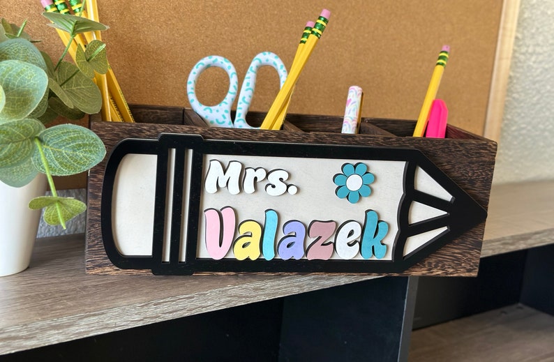 Personalized Teacher Desk Organizer Gift for Teacher Appreciation Gift ...
