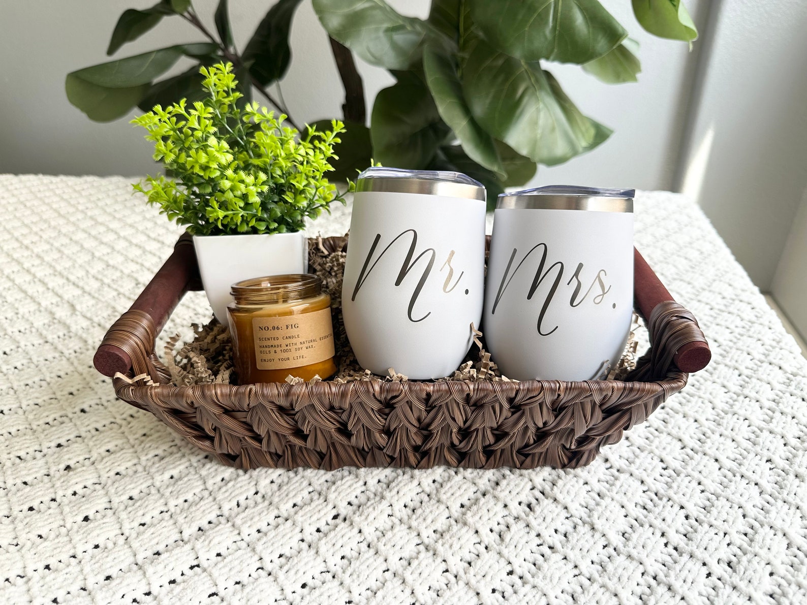 Personalized Wedding Gift Basket for Newlywed Custom Basket for Bridal ...