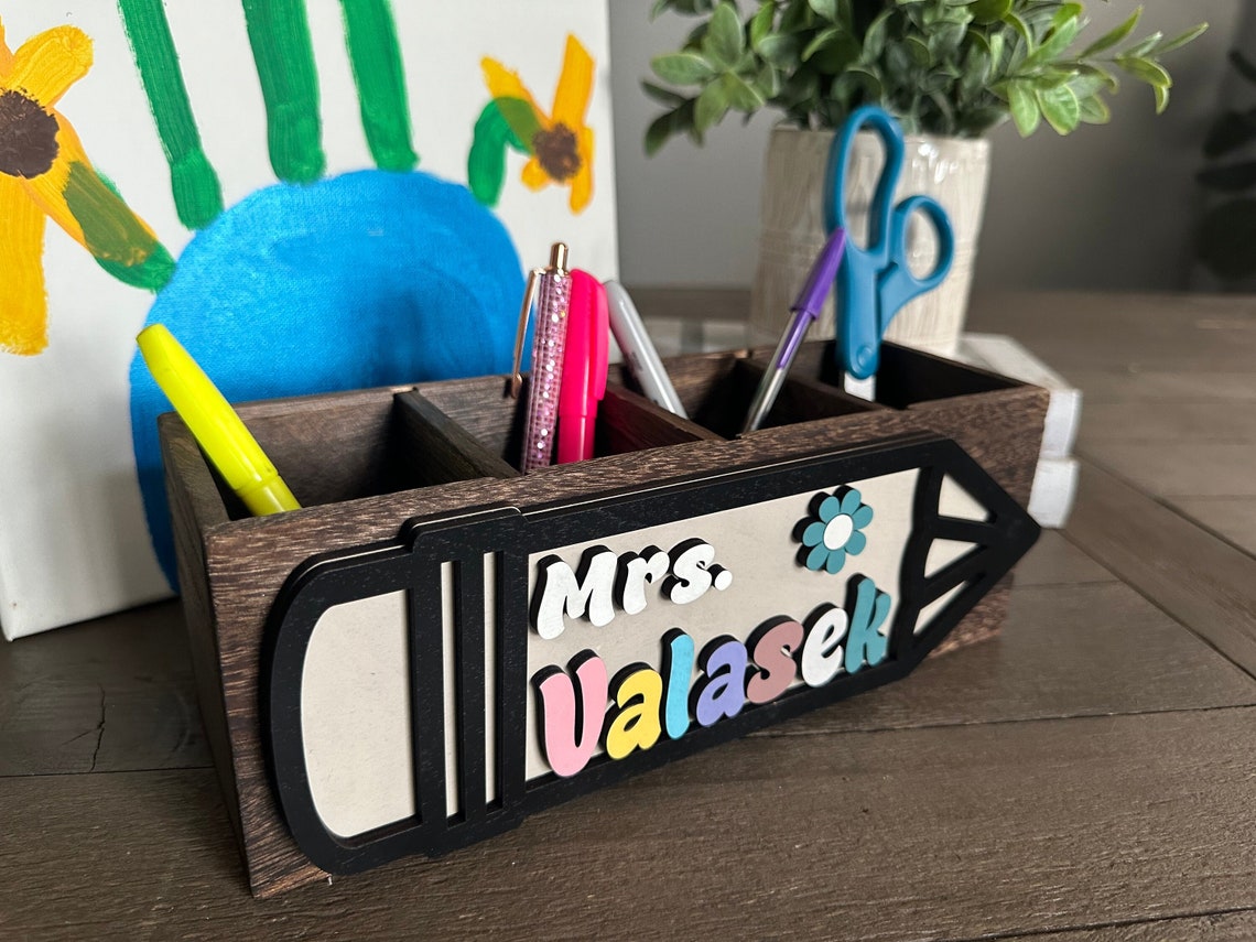 Personalized Teacher Desk Organizer Gift for Teacher Appreciation Gift ...