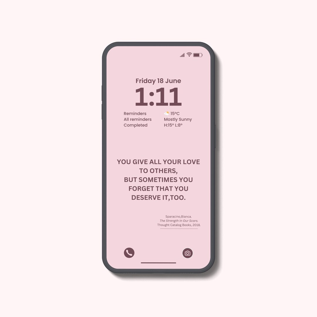 Aesthetic iPhone Lock Screen Self-reminder Home Screen - Etsy