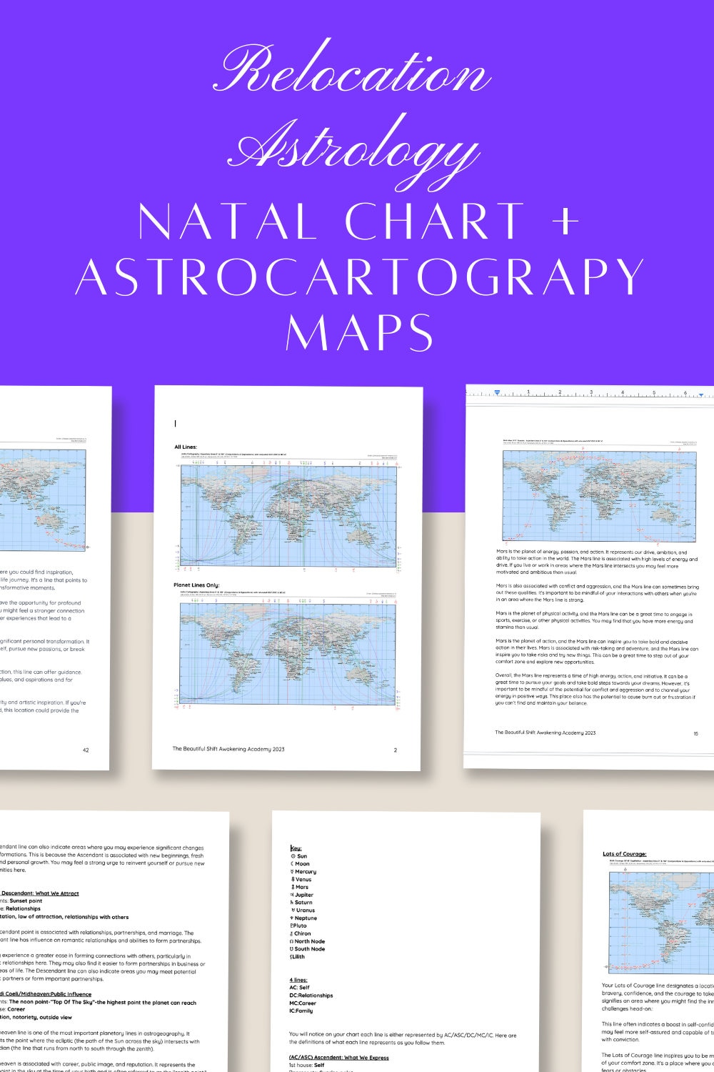 Astrocartography Chart-customized 50+ Page PDF Emailed - Etsy