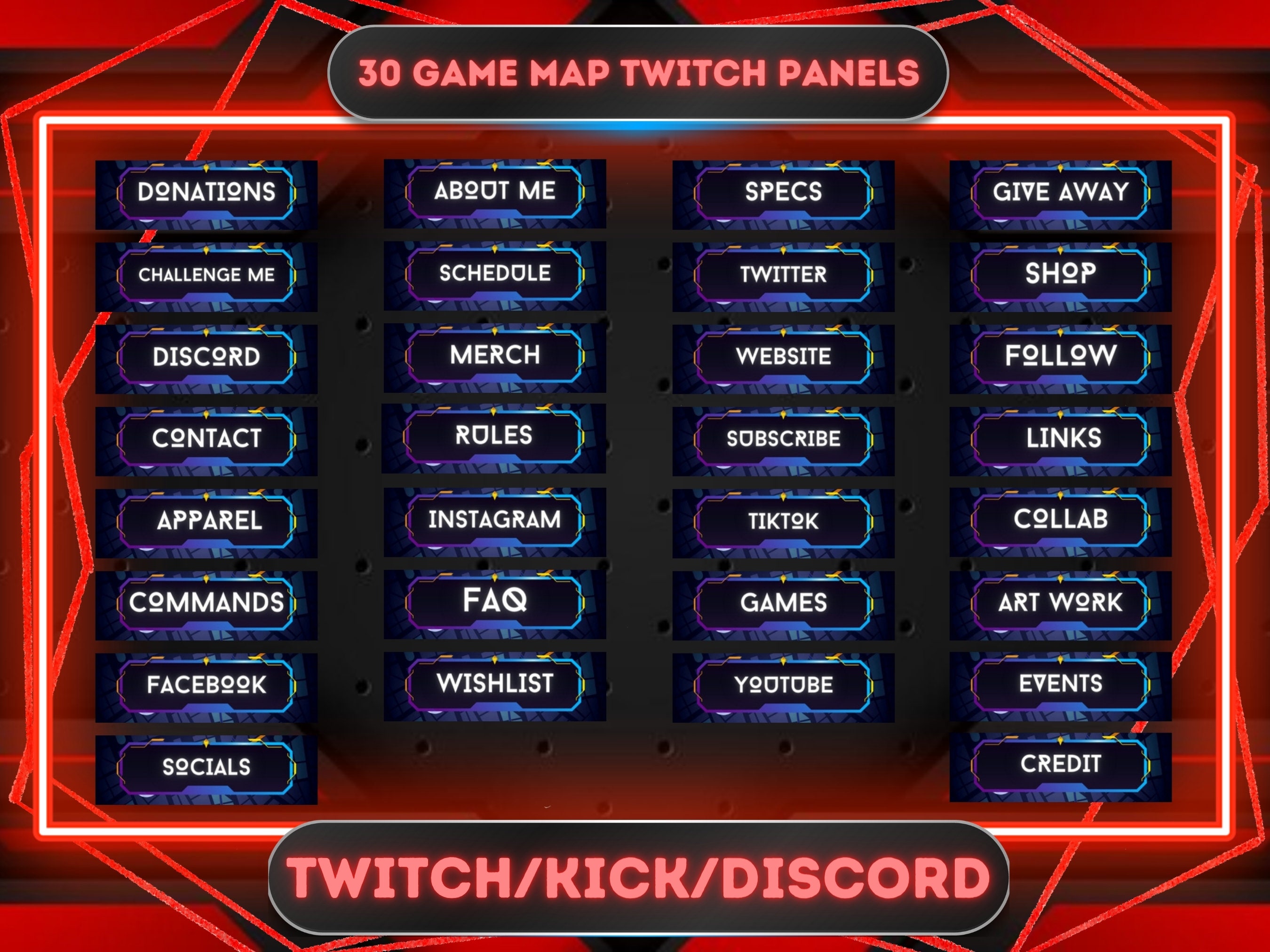 Animated Twitch Overlay for Gaming Maps, Digital Download, Stream ...