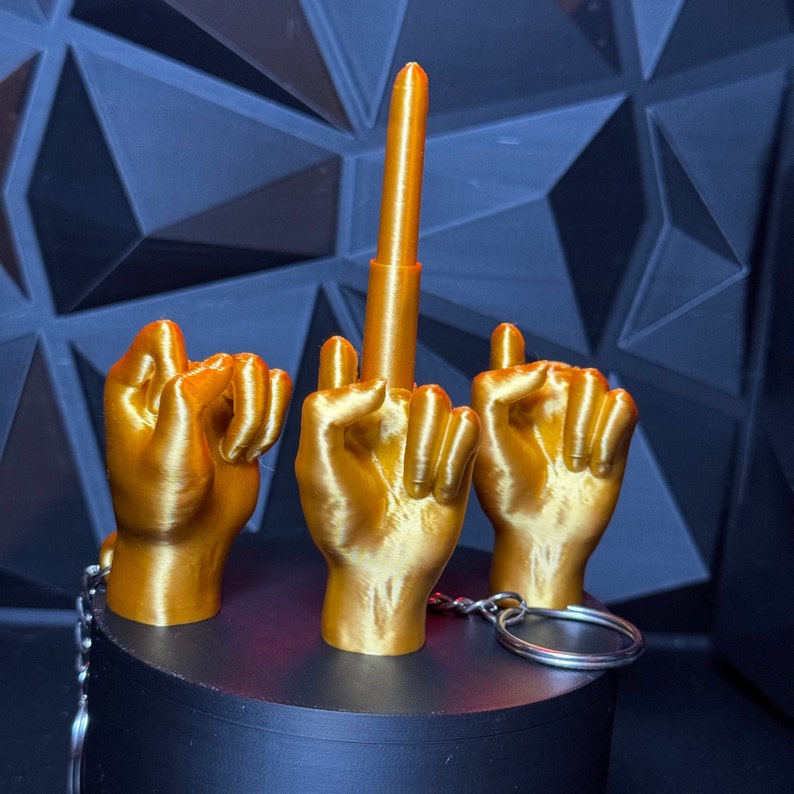 Collapsing Middle Finger Key Chain Gag Gift Fun Fidget Toy as Seen on ...