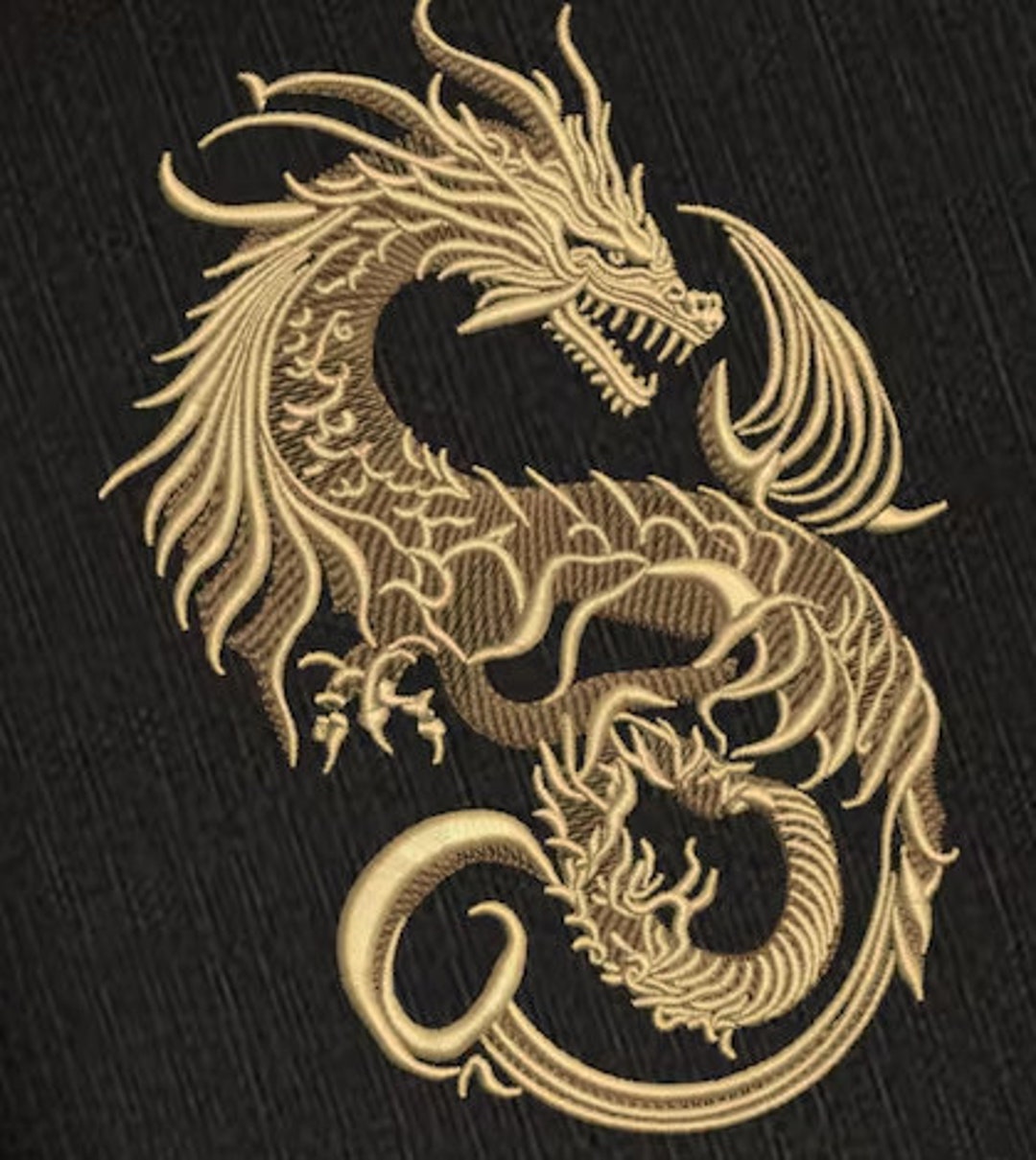 Golden Dragon Machine Embroidery Design - Golden Dragon Embroidery ...