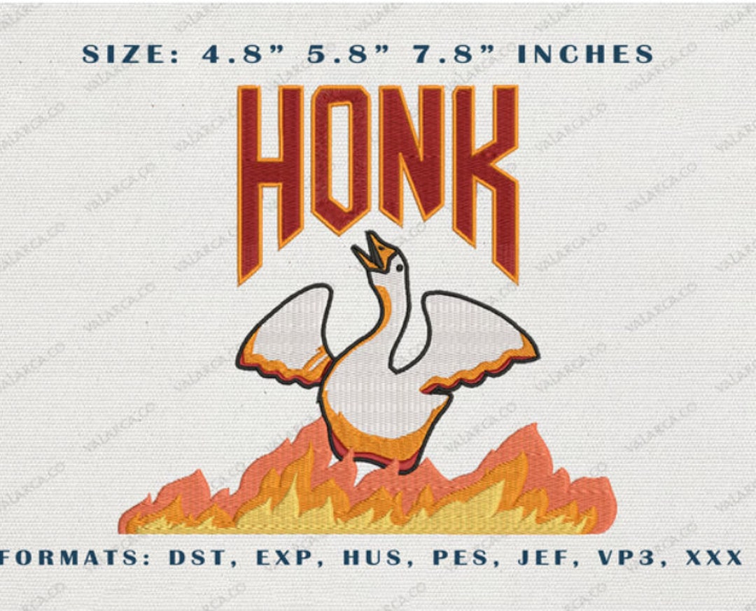 Fire Goose Embroidery Design, Silly Goose Embroidery Design, Funny ...