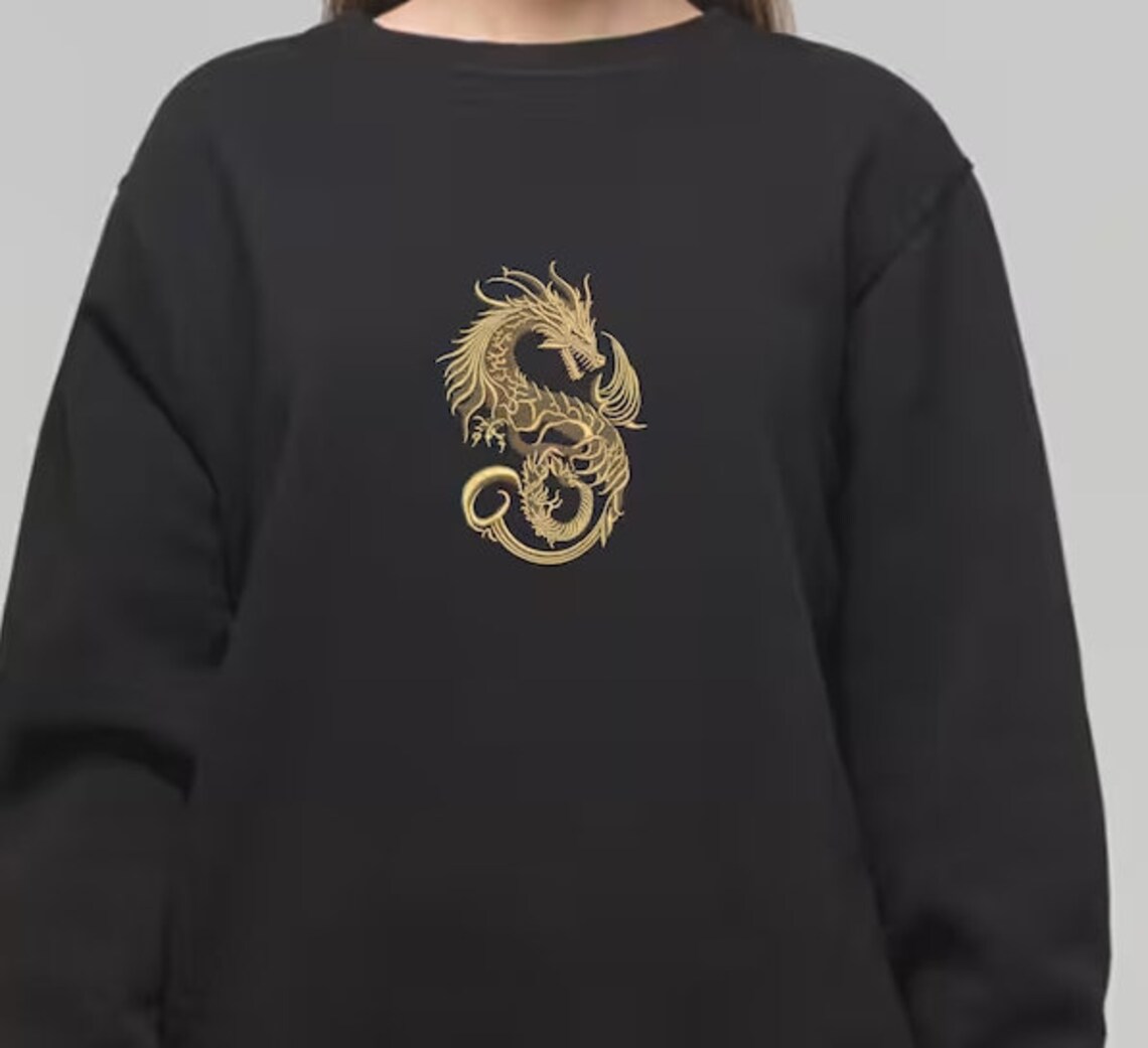 Golden Dragon Machine Embroidery Design - Golden Dragon Embroidery ...