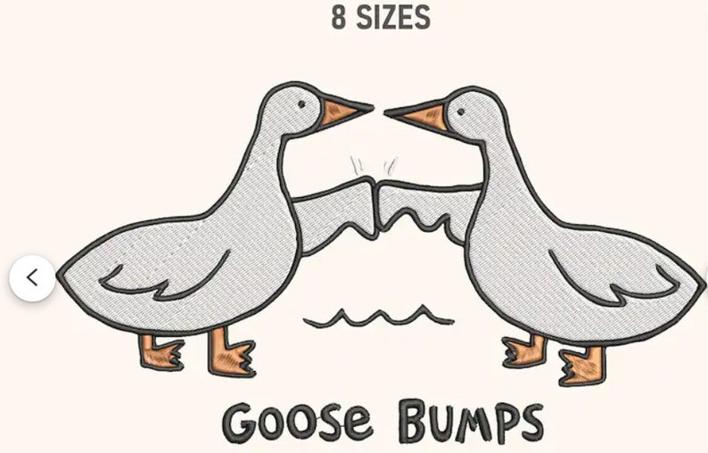 Embroidered Goose Bumps, Goose Bumps, Embroidered Goose, Silly Goose ...