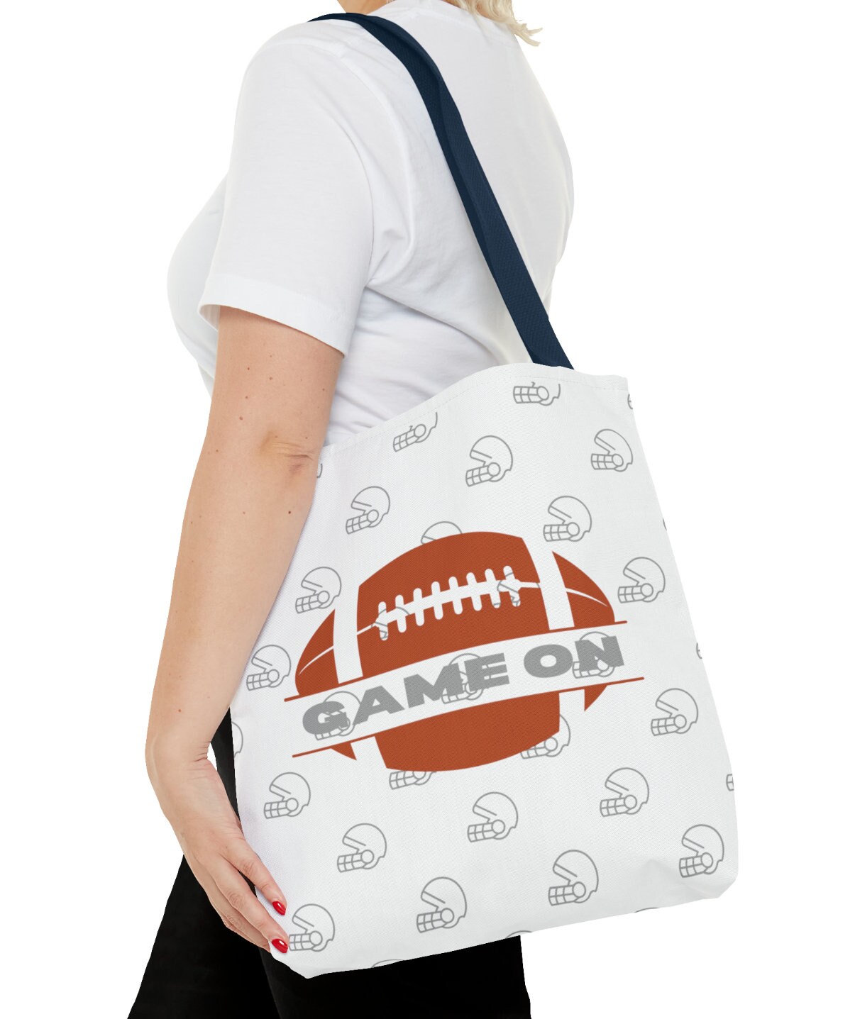 Game on Tote Bag AOP, Football Bag, Super Bowl Bag, Football Gift ...