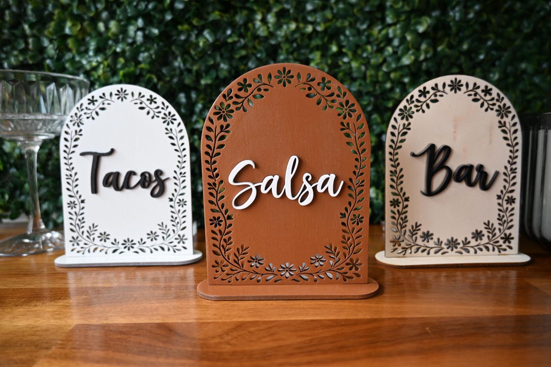 Papel Picado Party Signs, Food Labels for Party Table, Mexican Themed ...