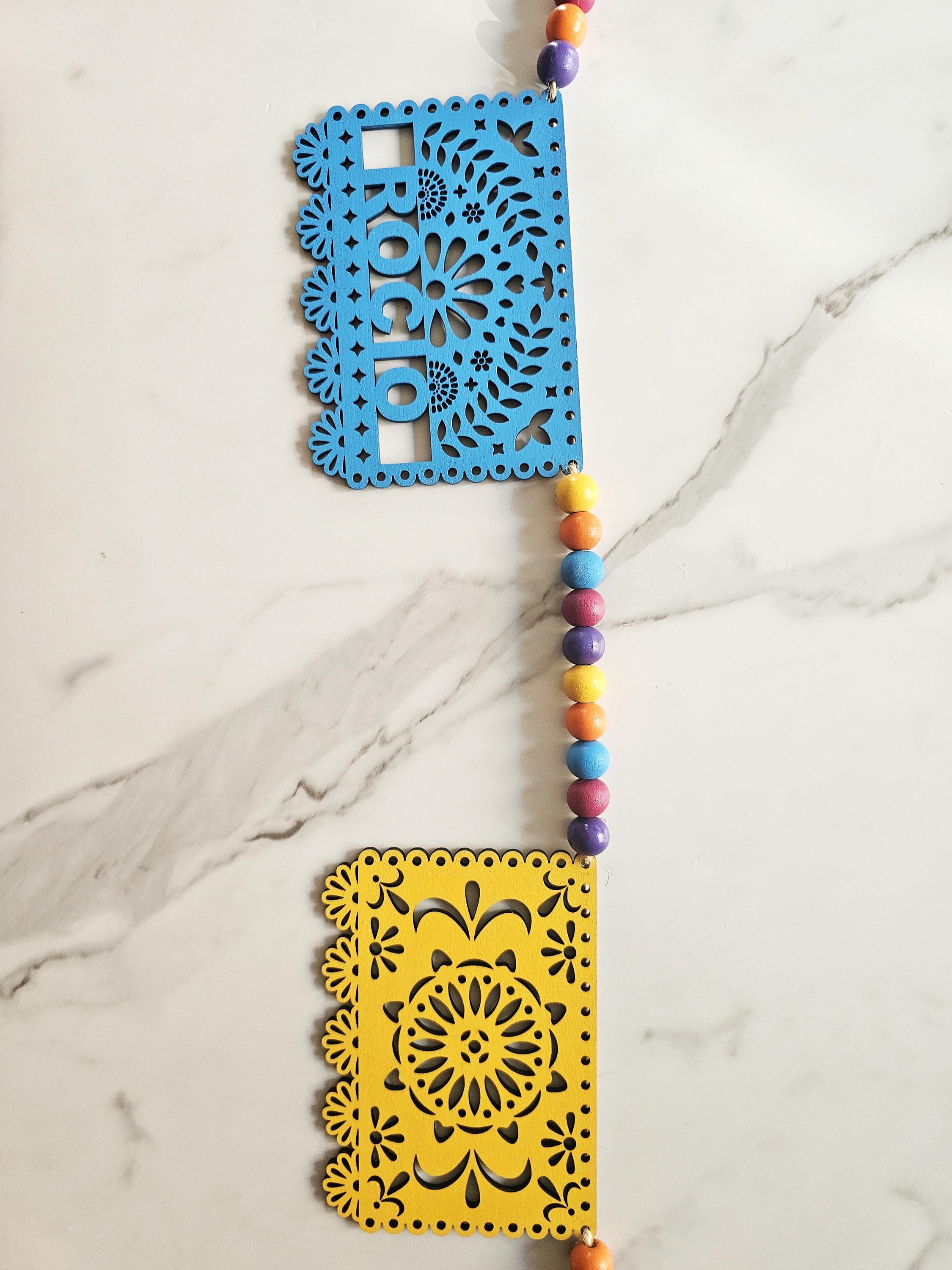 Custom Wooden Papel Picado Garland, Dia De Los Muertos, Day of the Dead ...