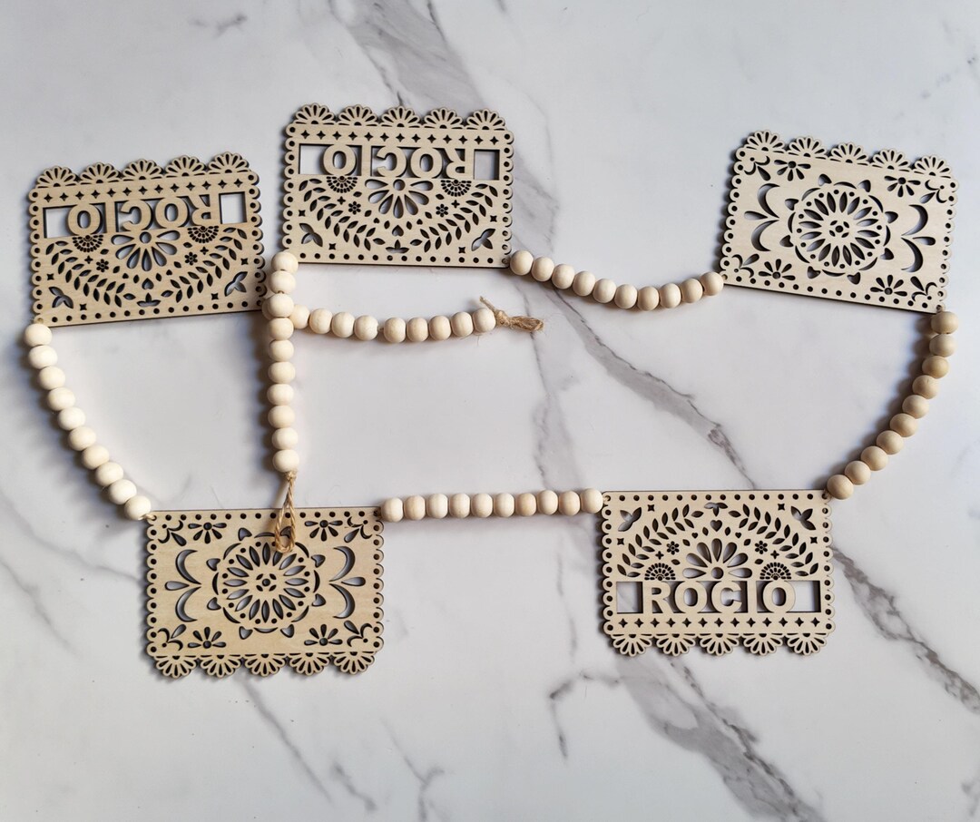 Custom Wooden Papel Picado Garland, Dia De Los Muertos, Day of the Dead ...