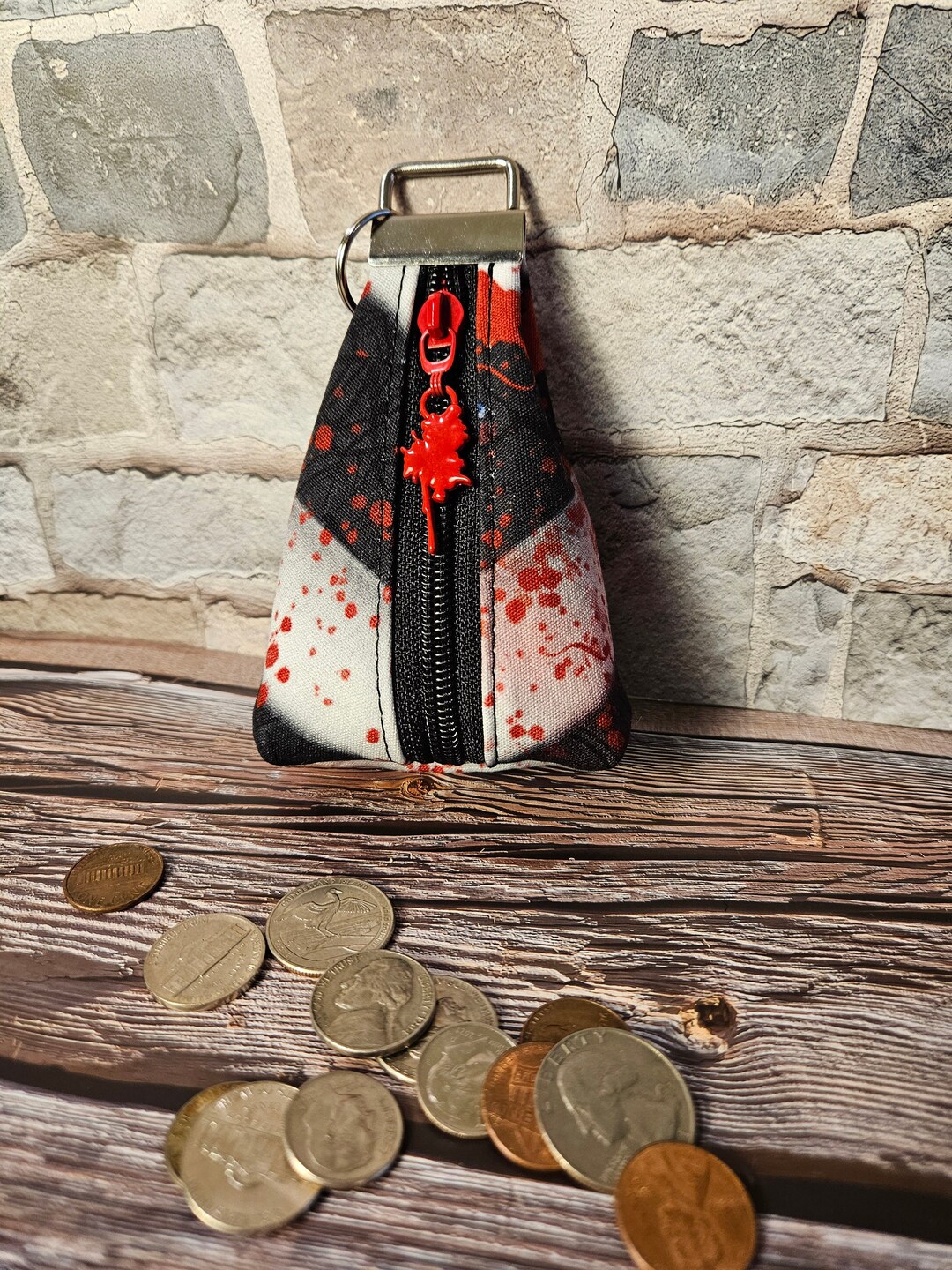Blood Splatter Coin Purse Keychain, Horror Lover Gift, Cute Pouch, Coin ...