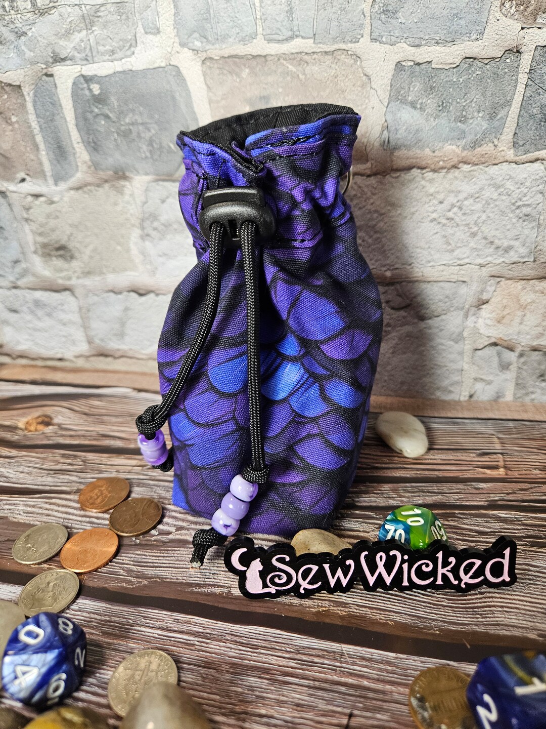 Dragon Scale Keychain Pouch, Mini Dice Bag, Gaming Accessories, Dnd ...