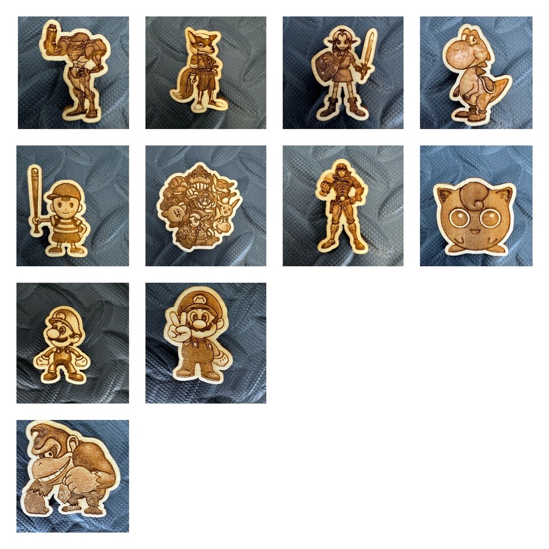 Super Smash Brothers Pins N64 Laser Engraved Custom Pins - Etsy