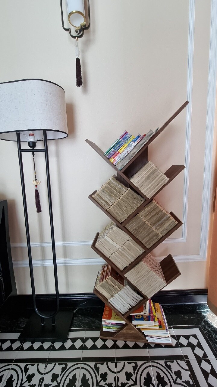 Standing Bookshelf, Floor Shelf, Tree-shaped Bookshelf, Decorative ...