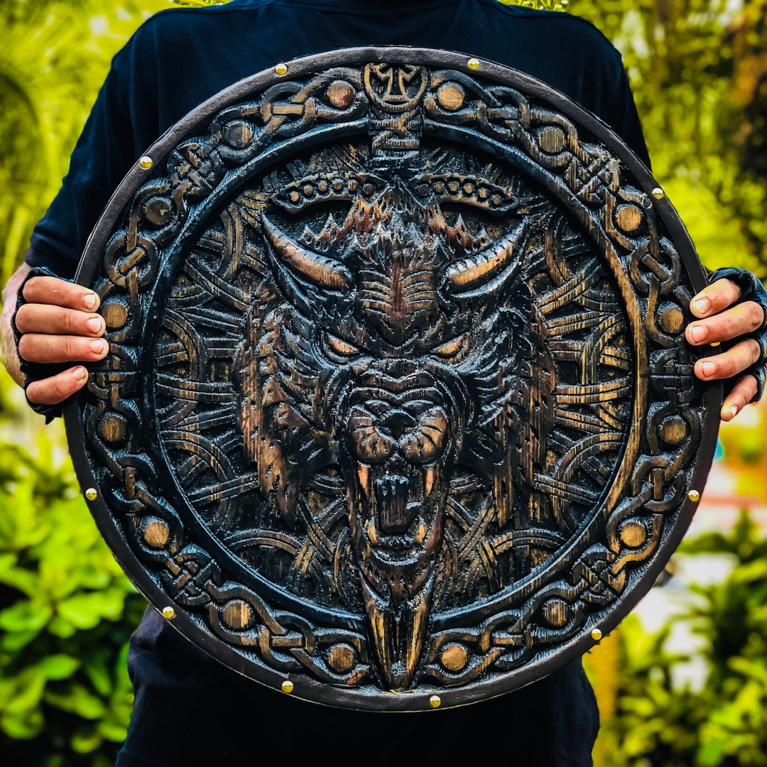 Viking Wolf Shield, Medieval/norse Fenrir Shield, Norse/viking Gift ...