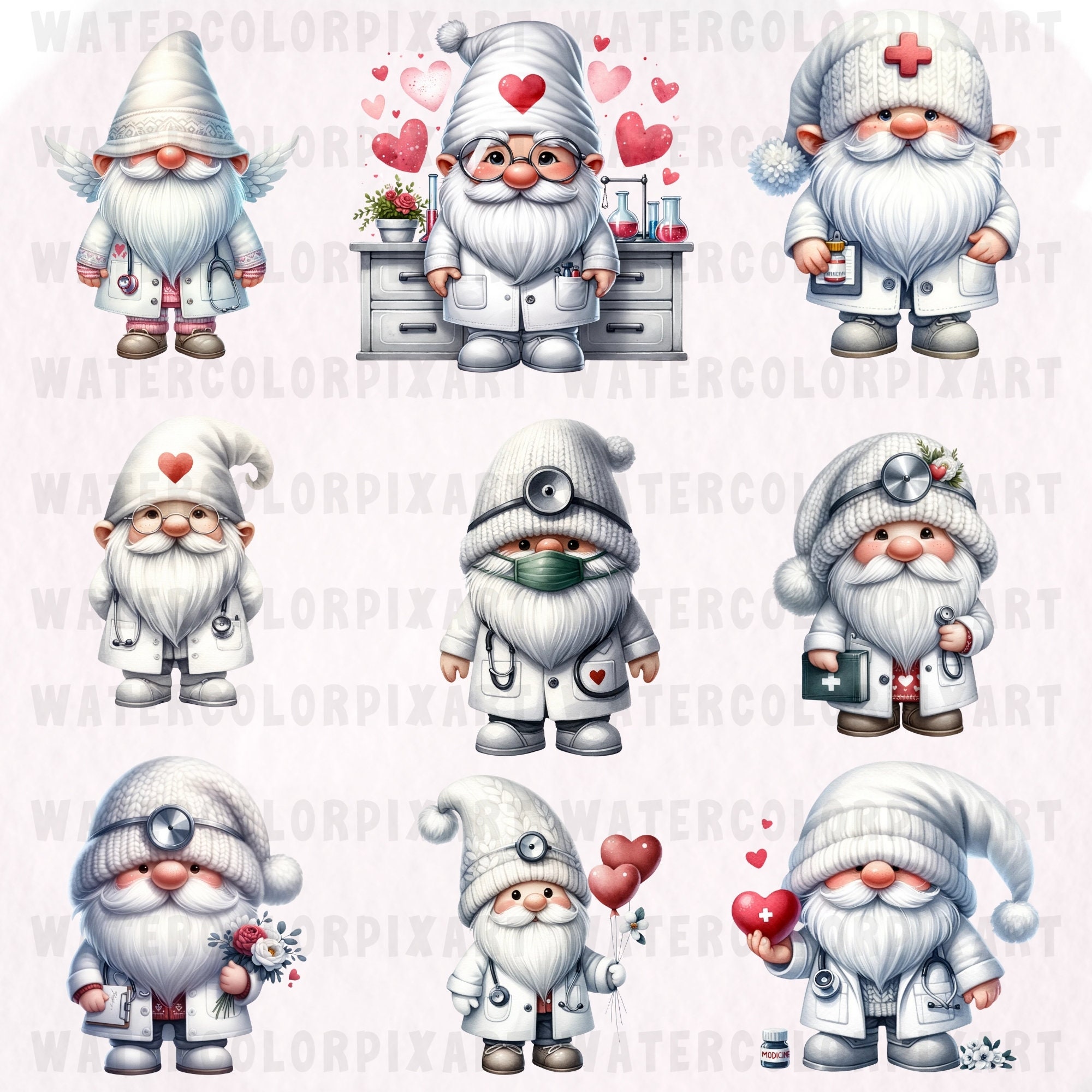 19 PNG Gnome Doctor Watercolor Medical Clipart, Gnomes Clipart, Doctor ...